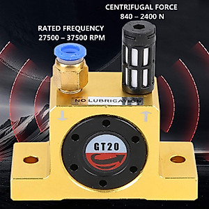 G 1/4'' Pneumatic Turbine Vibrators Silent Golden Industrial Vibrator for Hopper Golden GT-20 Free Muffler