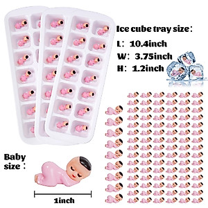 My Water Broke Baby Shower Game with 100 Mini Plastic Babies, 3 Ice Cube Trays, for Party Decorations Baby Shower Games (Blue)