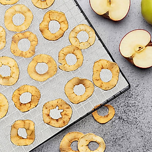 AIHSUMC 20 PCS Silicone Dehydrator Sheets, Premium Non-Stick Silicone Square Dryer Mats Reusable Steamer Mesh Mat for Fruit Dryer Dehydrator, Food Meat Vegetables Herbs Dehydrator Tray Liner 14x14 in