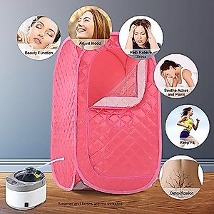 Portable Sauna Tent, Foldable One Person Full Body Spa for Detox Therapy Without Steamer - Pink