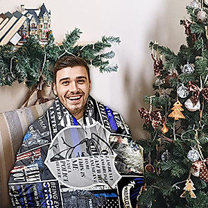 Gift for Police Blanket - Police Birthday Gift Flannel Policeman Officer Throw Blanket Super Soft Warm and Comfortable Gift Ideas for American Police Cop Stuff Decor 60"x50"