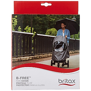 Britax B-Free Stroller Wind and Rain Cover | Easy Install + Air Ventilation + Storage Pouch Included Grey