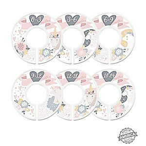 Modish Labels Baby Clothes Size Dividers, Baby Closet Organizers, Size Dividers, Baby Closet Organizers, Closet Dividers, Clothes Organizer, Girl, Pink, Gray, Grey, Boho, Floral, Unicorn (Baby)