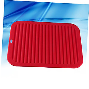 NOLITOY 3pcs Silicone Mat Dish Drying Mats Insulation Pad Silicone Mat Drain Tray Non-slip Pad Dining Table