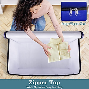 HomeHacks Moving Bags, 8-Pack Heavy Duty with Strong Zippers and Handles Collapsible Moving Supplies, Storage Totes for Packing & Moving Storing 93L (Blue)