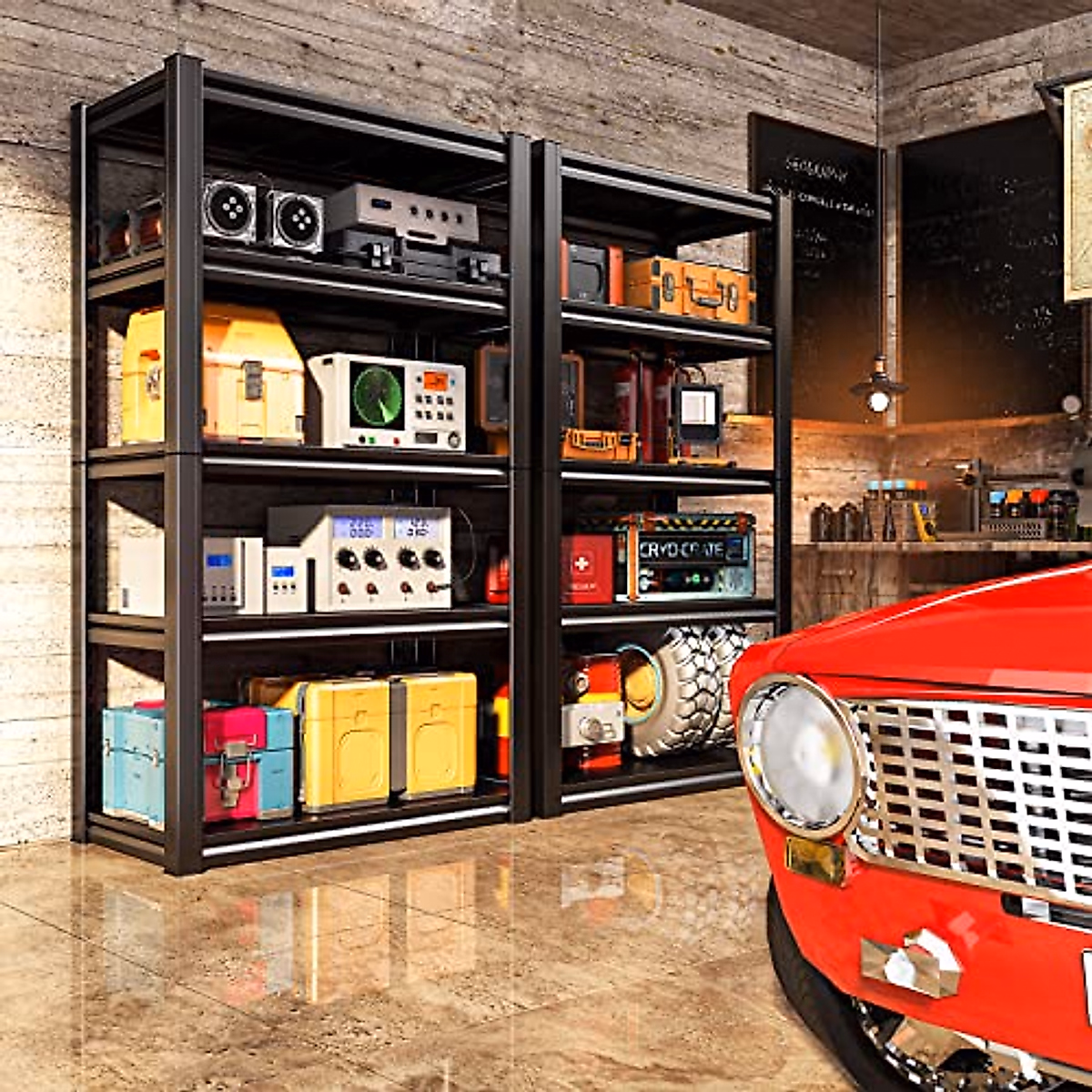 Raybee Storage Shelves Heavy Duty Garage Shelving, 3 Pack, 2050Lbs Loads Adjustable 5 Tier Metal Shelving Unit, Garage Storage Shelves Commercial Storage Rack Utility Shelf Unit, 32.5" W x16 D x63 H