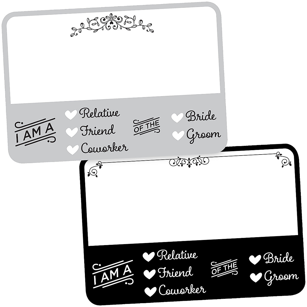Avery Premium Wedding Guest Name Tags, No Lift No Curl, Black and Gray, 36 Handwriteable Name Stickers