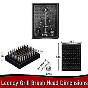 8 PCS Grill Brush Replacement Heads, Leonyo Wire Bristle Free Grilling Accessories Cleaning Brush Replaceable Heads for Grill Brush and Scraper, Grill Barbecue Cleaner Refill, Perfect Griller Choice