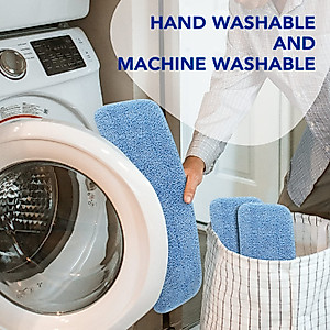 Replacement Microfiber Pad for Rubbermaid Commercial 18 Inch Mop and 17 Inch Mop - 10 Pack Wet & Dry Commercial Cleaning Refills Reusable Mop Refills Fit for Any Microfiber Flat Mop System 18" and 17"