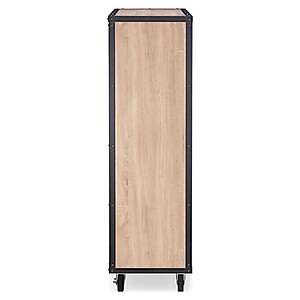 Acme Bemis Wooden Chest with Caster Wheels in Weathered Light Oak