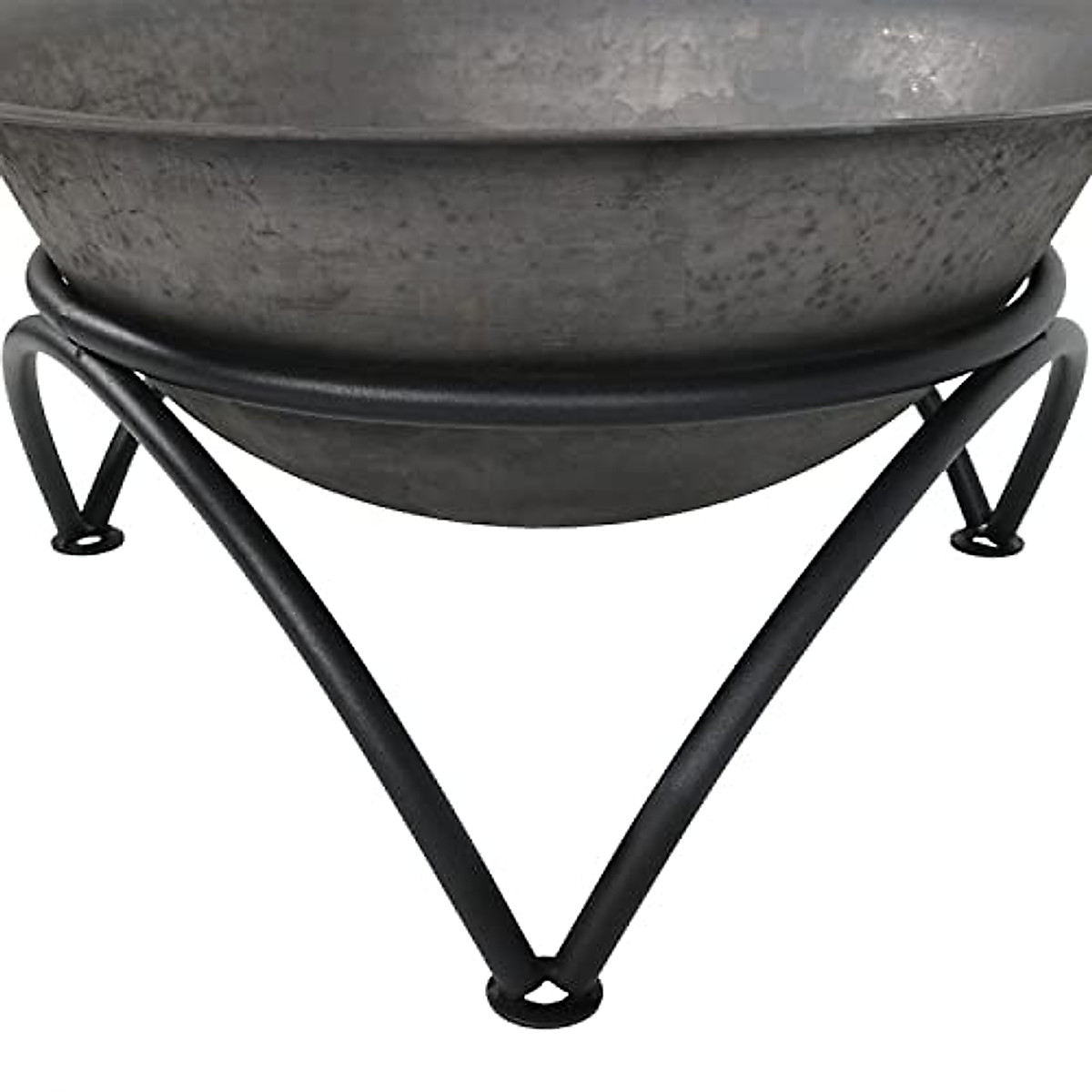 Sunnydaze 23.5-Inch Fire Wood-Burning Cast Iron Fire Pit Bowl and Stand - Dark Gray