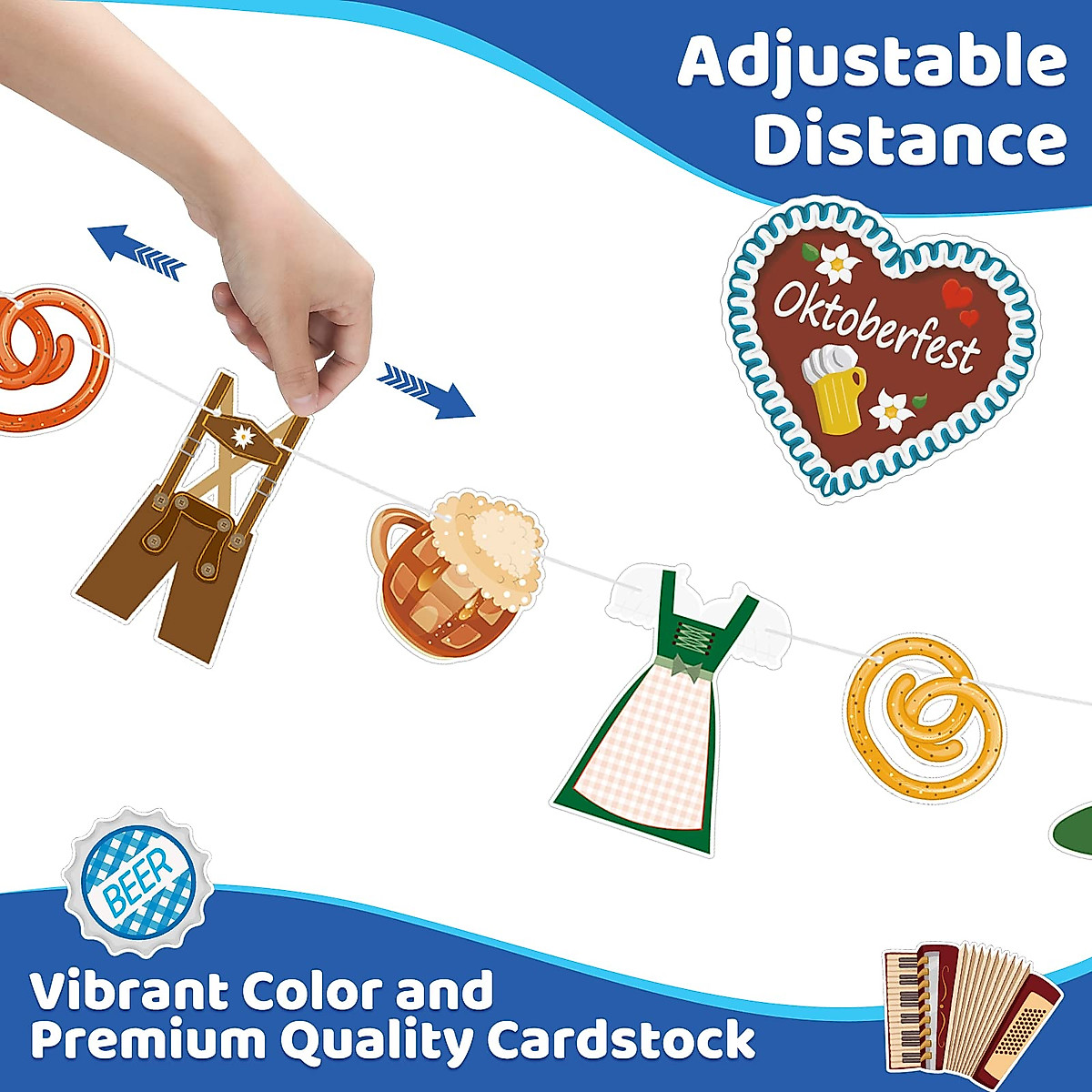 Hotop 4 Pieces Oktoberfest Decorations Flag Banner Oktoberfest Garland Set Bavarian Flag Bavarian Pennant Banner for Oktoberfest Party Supplies Bavarian Themed Party Favors Backdrop Booth Photo Prop