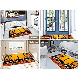 JEOCODY Merry Christmas Slogan and Snowflake Decorative Rug Garden/Kitchen/Bedroom Carpet for Home Decoration
