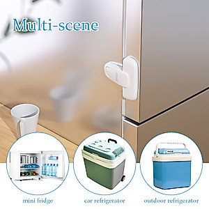 SAFELON 1 Pcs Child Proof Refrigerator Door Lock, Fridge Freezer Latch for Toddlers & Babies, Child & Baby Safety Lock for Single Door Refrigerators, no Tools Need or Drill (White)