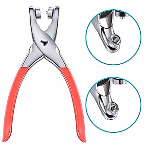 Grommet Tool Kit Grommet Eyelet Plier Set Leather Hole Punch Pliers Kit with 300 Metal Eyelets Shoes Bags Craft Supplies (Silver,1/4 Inch)