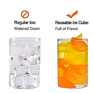 SHENGQIPC Reusable Freezable Plastic Ice Cubes, 60 Pack Cute Fruit Shaped Dry Ice Cubes for Restaurants, Bars and Family Use (Orange, Lemon)