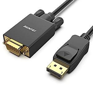 DisplayPort to VGA Adapter, Benfei DP DisplayPort to VGA 6 Feet Cable Male to Male Gold-Plated Cord Compatible for Lenovo, Dell, HP, ASUS and Other Brand