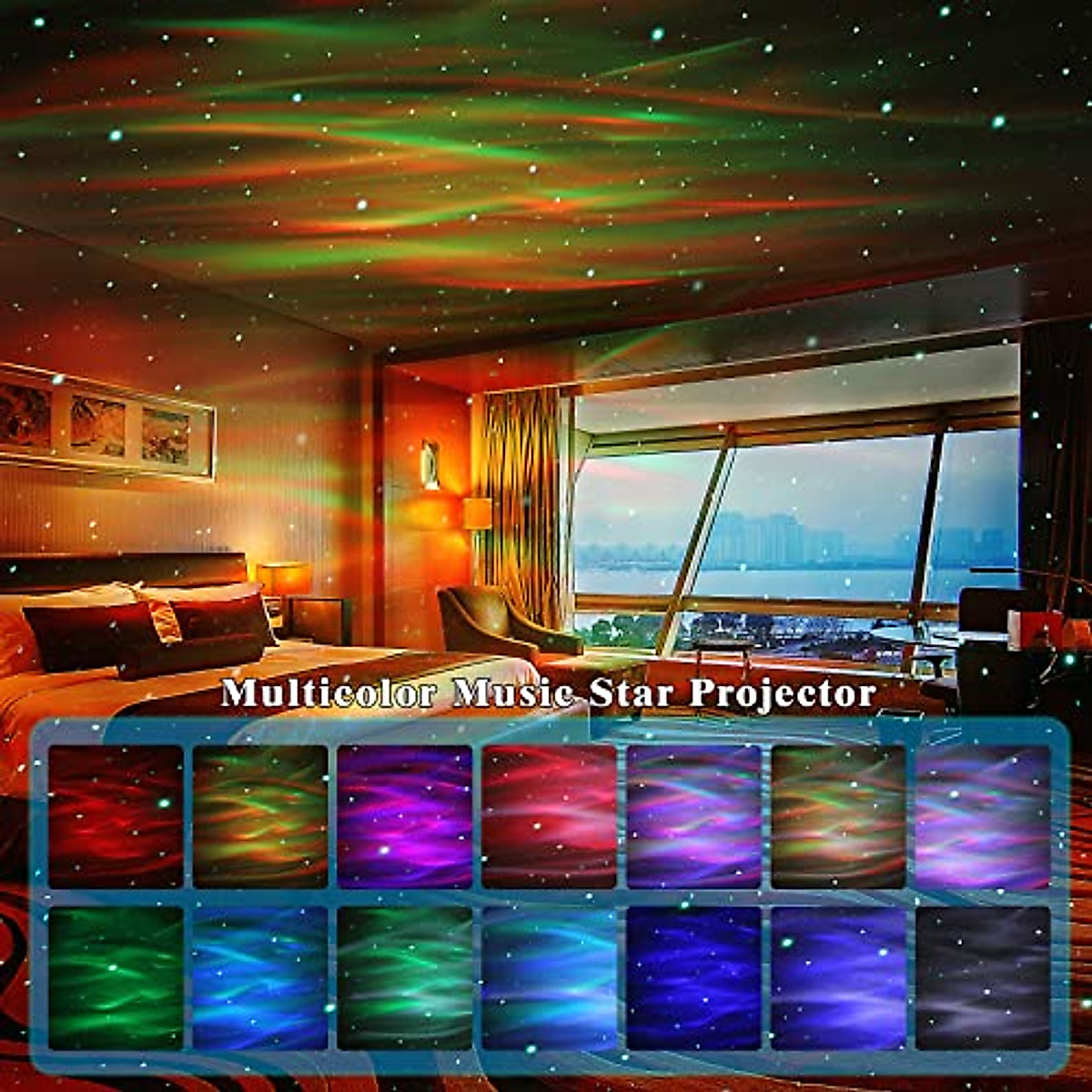 Galaxy Projector for Bedroom,Northern Lights Aurora Projector,Music Speaker Star Light Projector,8 White Noise Night Light Projector Works with Phone App for Kids Adults Room Decor Ceiling Party