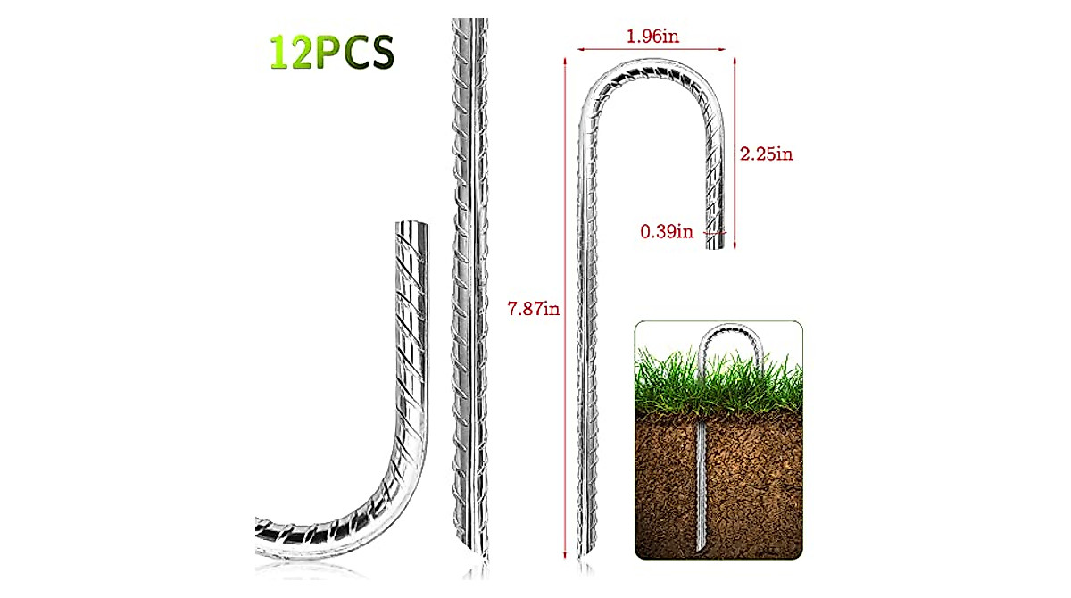 Heavy Duty Galvanized Rebar Stakes - Secure Fences & Tents