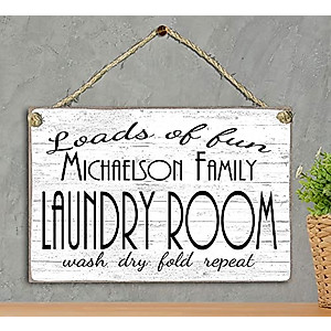 Personalized Laundry Sign Laundry Room Decoration Customized Wash Dry Fold Rinse Repeat