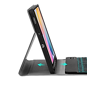 Keyboard Case for Samsung Galaxy Tab S6 Lite 10.4" 2024/2022/2020, Smart case with 7color Backlight Detachable Wireless Keyboard Cover with S Pen Holder (S6 LITE)