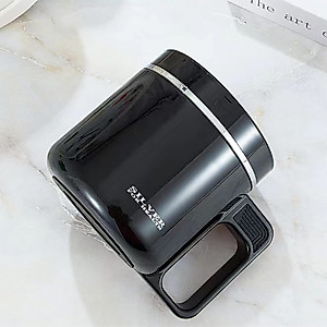 GOHQ 14oz Mug, Sterling SilverCup with Lid and Handle, Double Wall Vacuum Insulated Coffee Tumbler, Reusable and Durable Travel Coffee Cup Thermal Cup (Black)