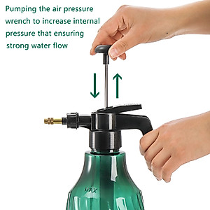 ZEAYEA 2 Pack 0.5 Gallon Hand Held Garden Sprayer, Pump Pressure Water Sprayer, Plastic Watering Can with Adjustable Nozzle, Hand Sprayers for Lawn, Garden, Indoor and Outdoor Gardening, Home Cleaning