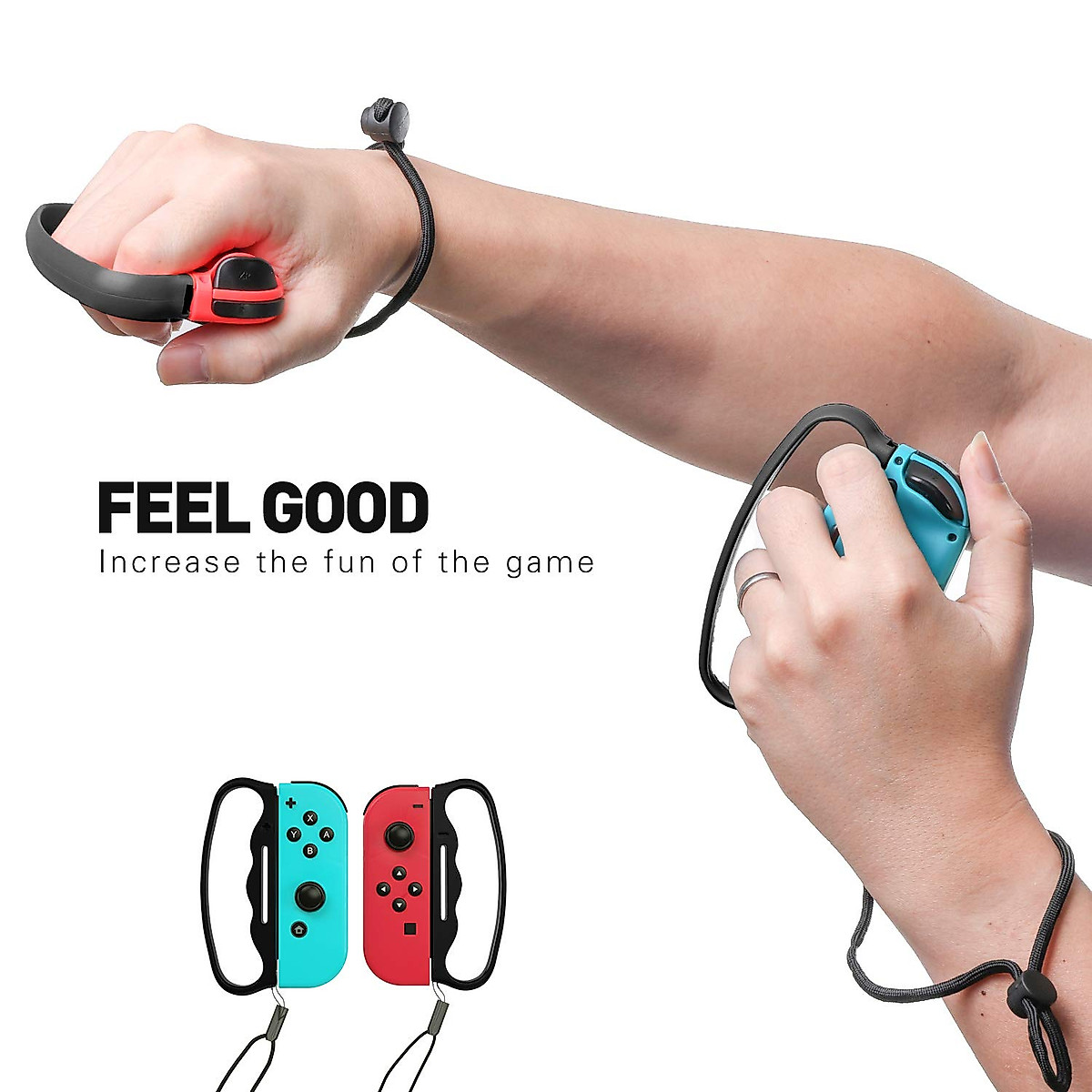 Switch Boxing Grips, Switch Accessories Compatible with Nintendo Switch Sports and Nintendo Switch Boxing Games - 2 Packs (Black)