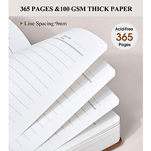 PAIBAS 365 Page Thick Lined Journal Notebook for Men Women, A4 Large Leather Journals for Writing, Hardcover Notebooks for Work, School, Note Taking, Business, Travel Diary, College Ruled 8.5" x 11"