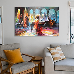 Romantic Couple Canvas, Piano Wall Decor, Sparkling Dance Pleasure Canvas, Abstract Music Wall Decor Canvas Wall Art Living Room Posters Bedroom Paintings And Picture Prints Modern Home Bedroom Decora