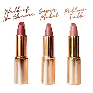 CHARLOTTE TILBURY Iconic Mini Lip Trio Kit - Pillow Talk, Walk of No Shame, Supermodel 0.03 Ounce (Pack of 3)
