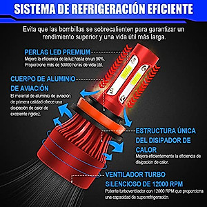 StoneBanks 4-Side H11 LED Headlight Bulb, H8 H9 6000K LED bulbs High Low Beam 120W 32000LM Fog lights, Headlight Replacement LED Bulb Conversion Kit, Pack of 2