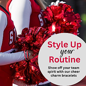 Cheer Charm Bracelet- Infinity Love Adjustable Cheerleading Jewelry in Team Colors for Cheerleader