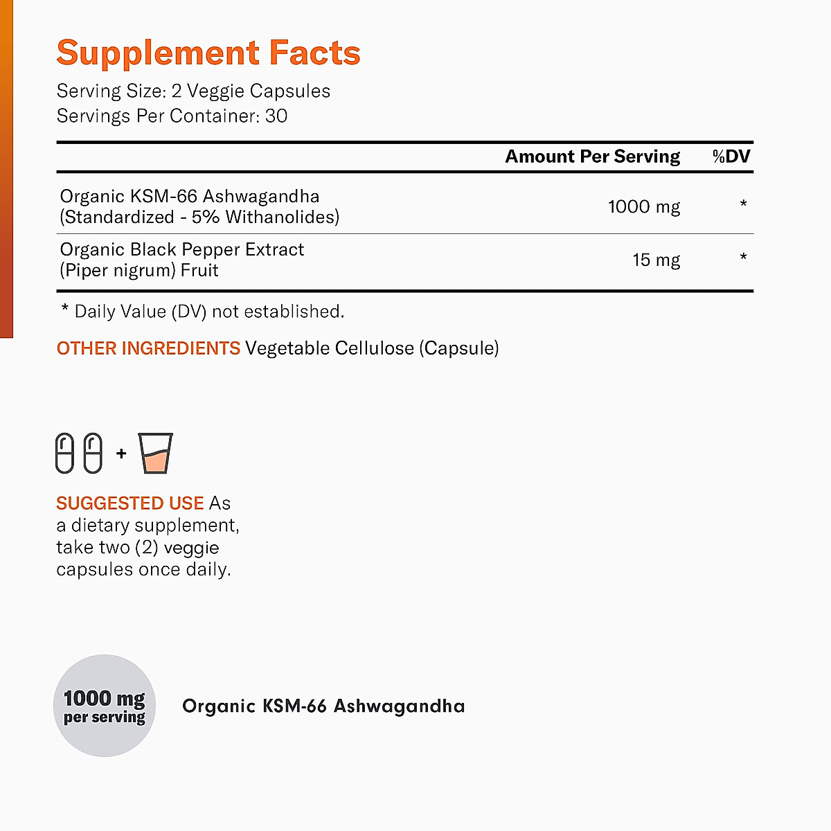 KSM-66 Ashwagandha Root Powder Extract - Stress, Mood, & Athletic Support - 1,000 MG of Clinically Studied KSM66 & Black Pepper for Maximum Absorption - 5% Withanolides - 60 Vegan Capsules