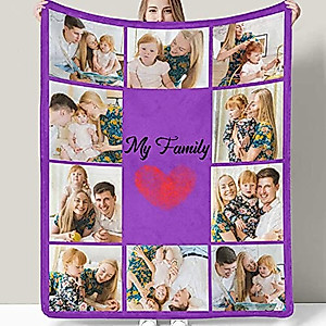 D-Story Custom Blanket with Photo Text for Gifts: Made in USA, Personalized Throw Blanket with Picture Upload Flannel Blanket for Dad Friend Mom Couple Grandma Pets Memorial Gift- 5 Sizes