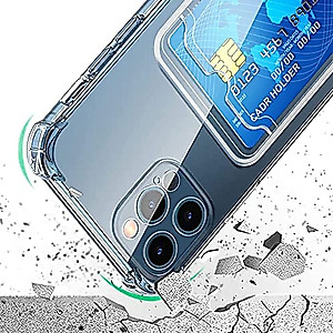 Xerial Case Compatible with iPhone 13 Mini case with Card Holder, Clear Card Slot case, Ultra-Thin, Soft, Shockproof, Credit Card Protective Cover for iPhone 13 Mini
