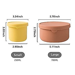 Silicone Bowls with Lids, Silicone Food Storage Containers, Unbreakable, Non-Slip, BPA Free, Airtight, Microwave/Dishwasher/Freezer-Safe, Indoor And Outdoor Use (8.5oz,24oz)
