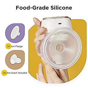 Phanpy E-Joy S2 Wearable Hands Free Portable Breast Pump, 3 Modes 8 Levels High Performance LED Touch Screen Low Noise, 7oz Capacity 20&24 mm(2 Counts)