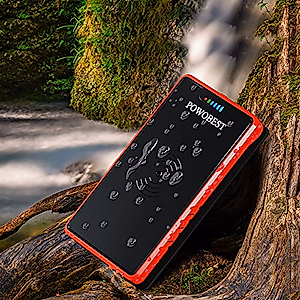 POWOBEST Solar Phone Charger,Solar Charger Power Bank,Outdoor Solar Cellphone Power Bank,High-Speed Charging，Portable Power Bank，20000mAh Wireless Portable Solar Power Bank,Solar Panel Charging(Red)