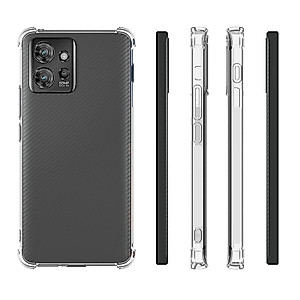 Compatible with Motorola ThinkPhone 5G Case Clear Slim Soft TPU Cover with Screen Protector (2 Pieces), Shock-Absorption Edge Bumper with Reinforced Corners Transparent Phone Case