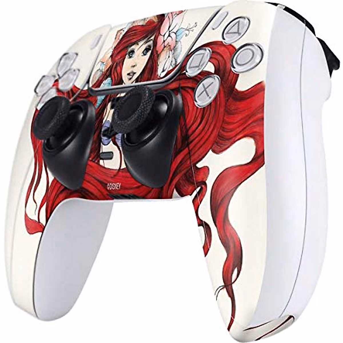 Skinit Decal Gaming Skin Compatible with PS5 and Compatible with PS5 Digital Edition DualSense Controller - Officially Licensed Disney Ariel Illustration Design