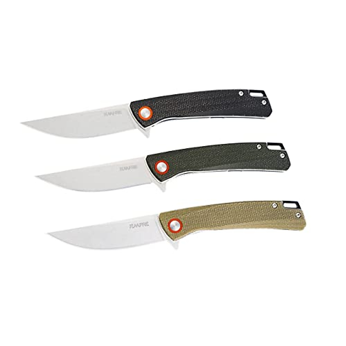 Tunafire Folding Pocket Knife for Men,Utility Knife with 3 inch D2 Steel Blade Micarta Handle,EDC Tactical Knife with Clip for Outdoor Hunting Survival Camping (Black)