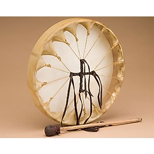Native American Deer Hide Hoop Drum 12" -Cherokee