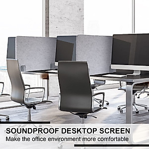 4 Pack Acoustic Freestanding Desk Divider Noise Reducing Desk Privacy Panel 16 x 24 Inch for Table Standing Sound Proof Dividers Desktop Office Furniture Partitions for Classroom (Black Gray)