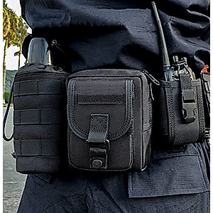 Dotacty Universal Radio Pouch MOLLE Tactical Radio Holder for Duty Belt Two Ways Radio Holster Walkie Talkies Case Carrier Nylon Carry Bag for Police LE Security Safety Firefighter Rescue Outdoor