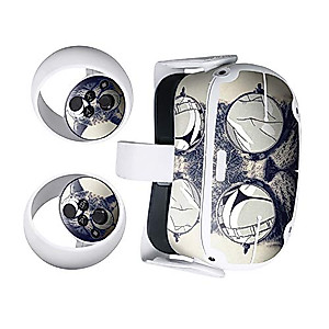 FAMKIT Sticker for VR Headset PVC Stickers Fingerprint-Proof Vinyl Decal Cover for Oculus Quest 2 VR Headset Parts