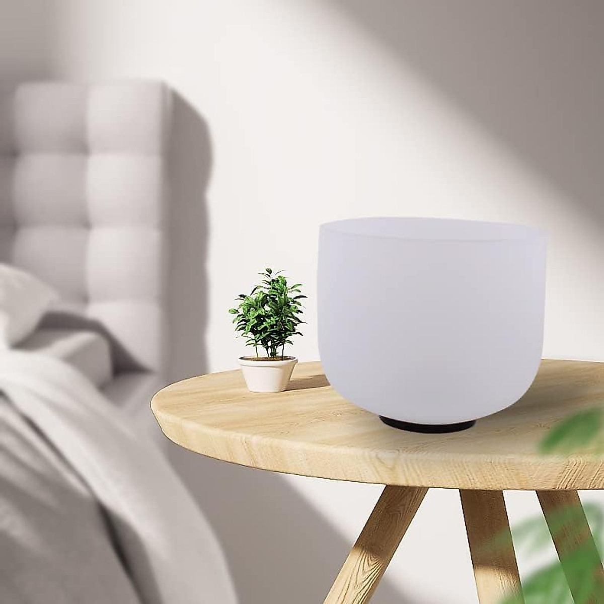 FMTY 10inch Crystal Singing Bowl WHITE G Note Throat Chakra with soft carrying case and Singing Mindfulness, Yoga, Spiritual and Body Healing and Energy Cleansing