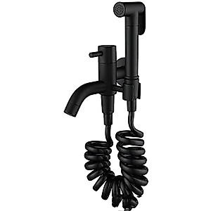 MINJING Bidet Faucet, Single Hole Toilet Sprayer, 2 Functions Wall Mounted Bidet Tap Set Bathroom Cloth Diaper