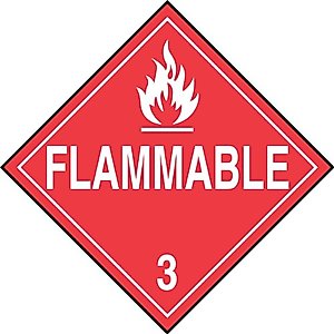 Accuform Hazard Class 3, Flammable 3, Adhesive Viny Placard, 10.25" x 10.75",MPL301VS1