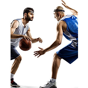 Shappy 3 Pieces Double-straps Sport Headbands Elastic Hairband Non-slip Sweatband for Women or Men, Black